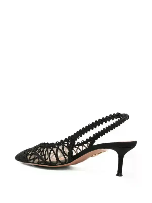 AQUAZZURA Kahlo Embroidered Mesh Pumps