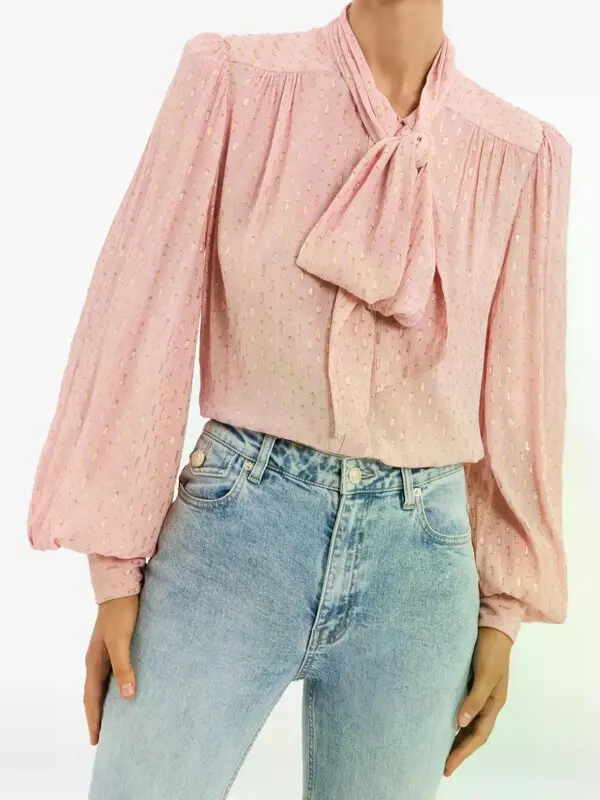 Rebecca Vallance Hasina Metallic Jacquard Blouse