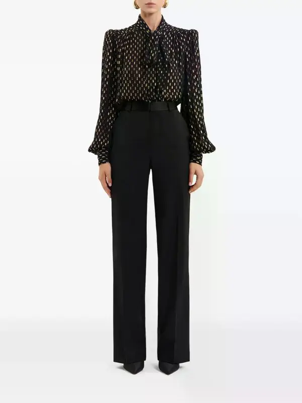 Rebecca Vallance Hasina Metallic Jacquard Blouse - Black
