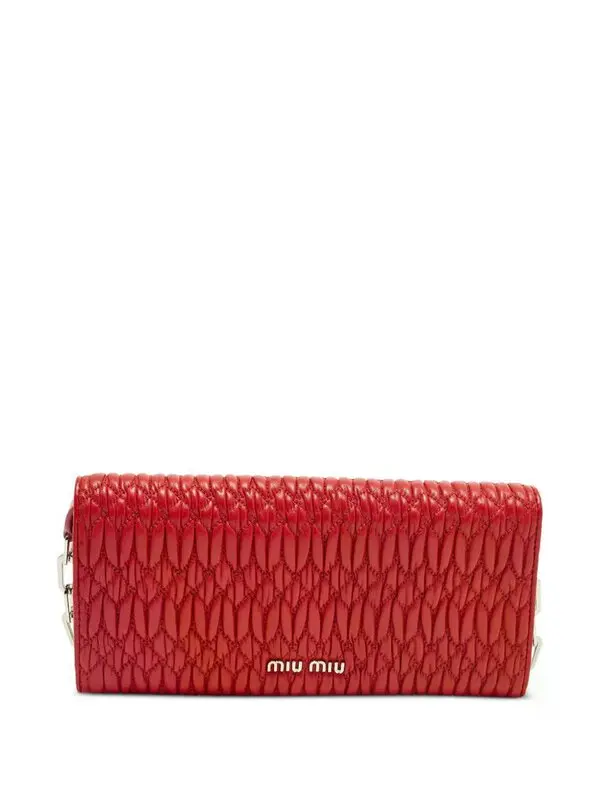 Miu Miu Matelassé Wallet-on-chain - Red