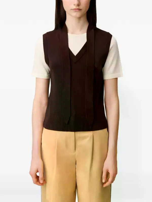 Claudie Pierlot Knitted Jumper With Bow Detail