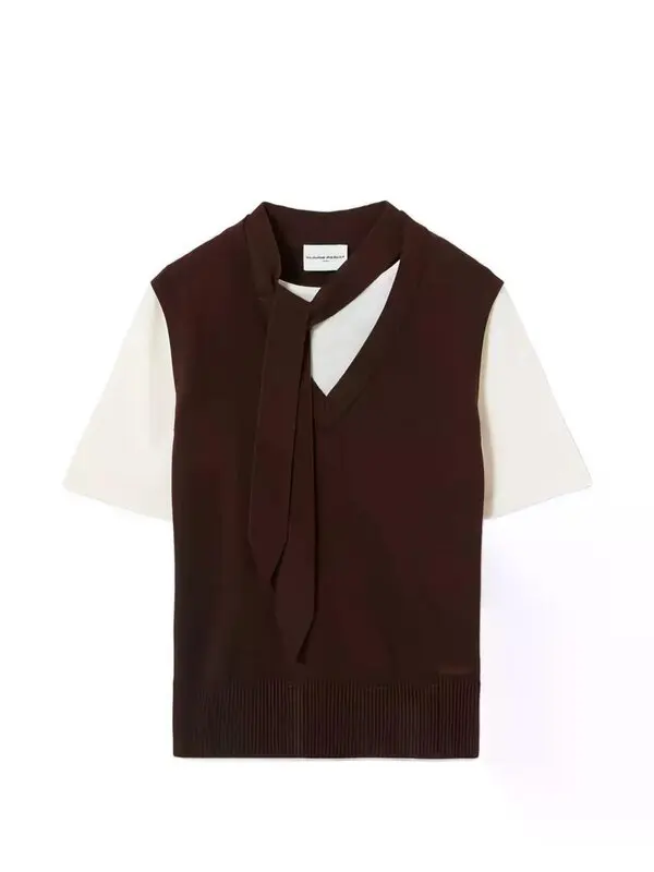 Claudie Pierlot Knitted Jumper With Bow Detail - Brown