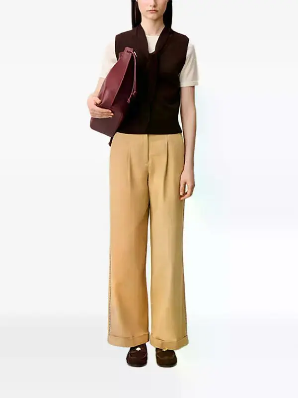 Claudie Pierlot Knitted Jumper With Bow Detail - Brown