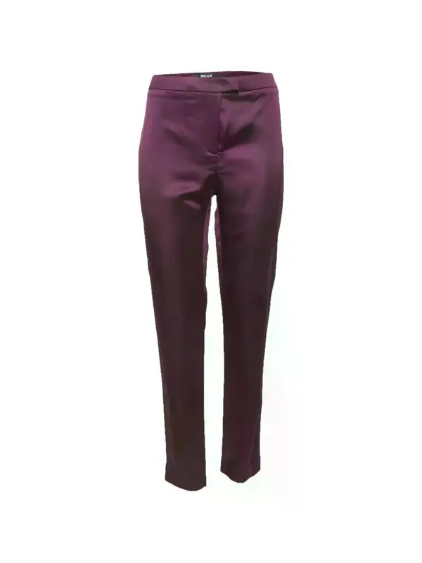 Just Cavalli Side Tape Satin Straight-leg Trousers - Purple