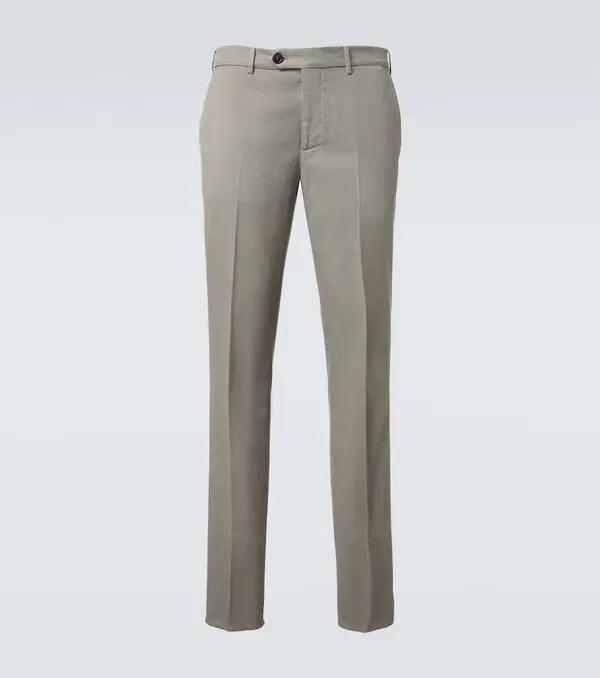 Brunello Cucinelli Slim Fit Cotton Pants - Green