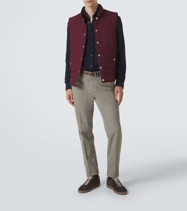 Brunello Cucinelli Slim Fit Cotton Pants - Green