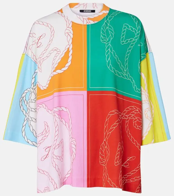 Jacquemus Hippocampe Printed Cotton Jersey T-shirt - Multicoloured