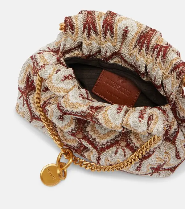 Missoni Mini Lame Clutch With Leather Details
