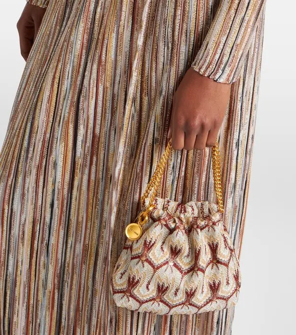 Missoni Mini Lame Clutch With Leather Details