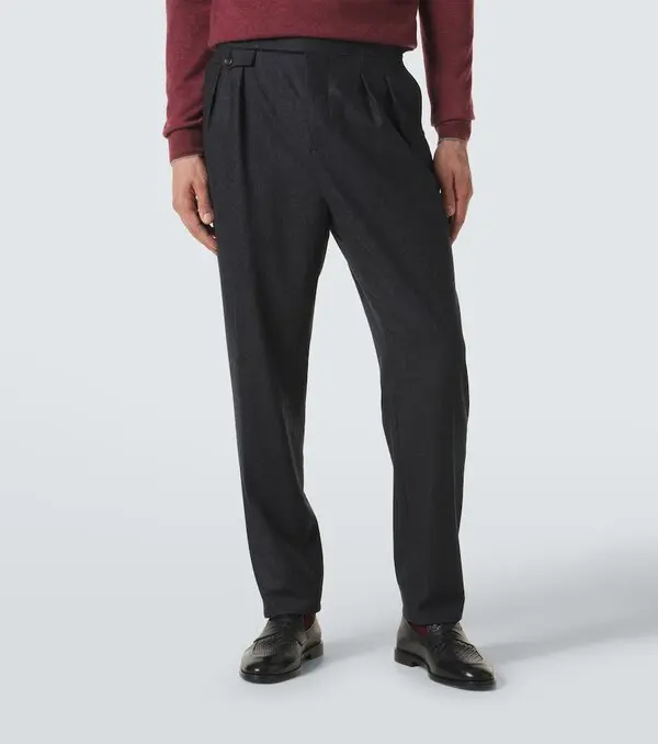 Brunello Cucinelli Virgin Wool Flannel Slim Pants