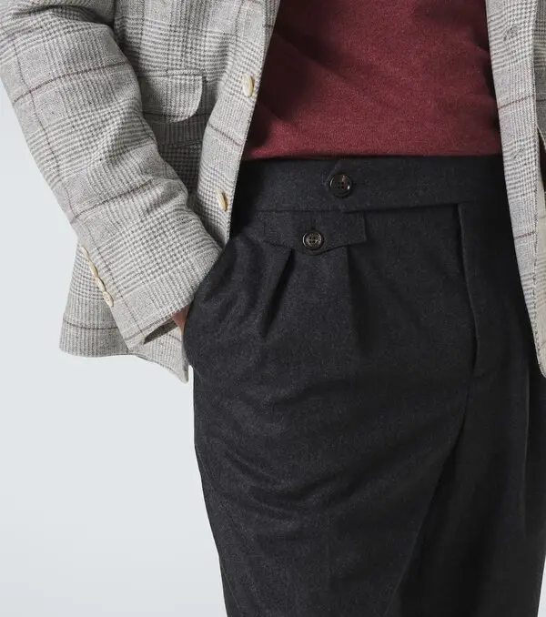 Brunello Cucinelli Virgin Wool Flannel Slim Pants