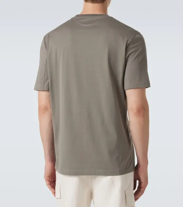 Brunello Cucinelli Logo Cotton Jersey T-shirt - Green