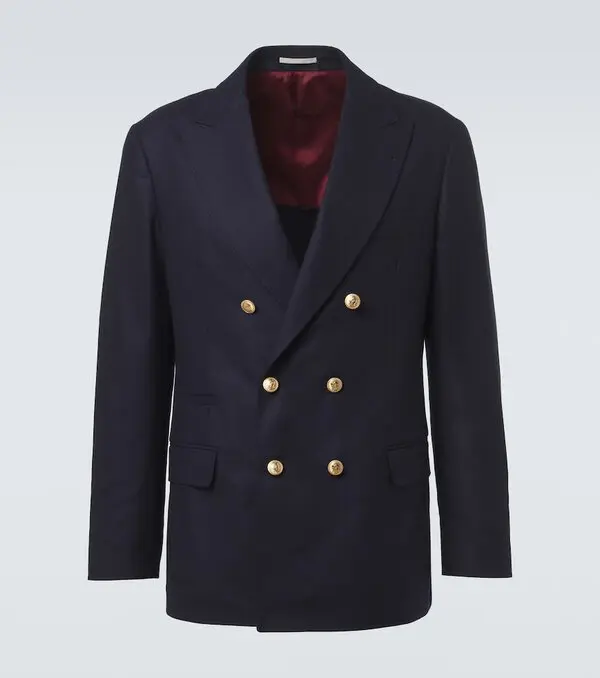 Brunello Cucinelli Double-breasted Virgin Wool Blazer