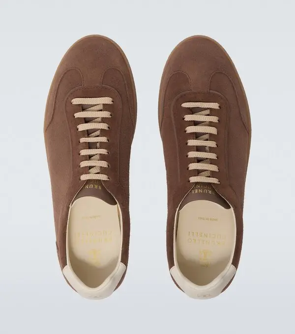 Brunello Cucinelli Suede Lace-up Sneakers - Brown
