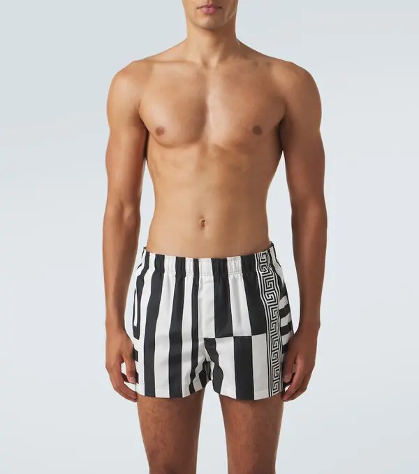Versace Striped Swim Trunks