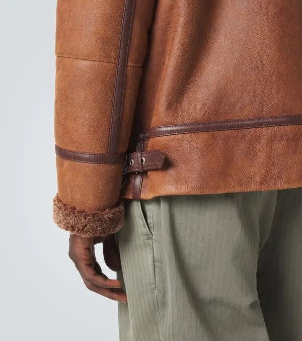 Brunello Cucinelli Shearling-lined Leather Biker Jacket