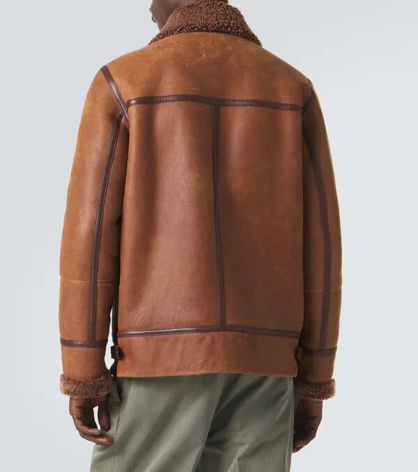 Brunello Cucinelli Shearling-lined Leather Biker Jacket