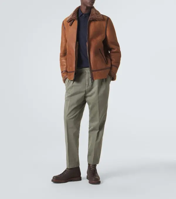Brunello Cucinelli Shearling-lined Leather Biker Jacket