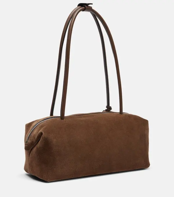 Max Mara Suede Shoulder Bag With Detachable Padlock