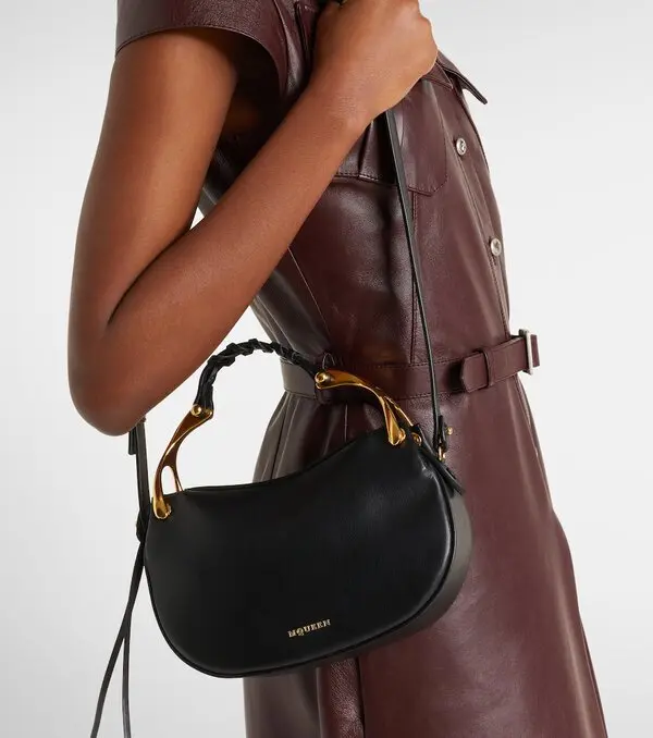 Alexander McQueen Wishbone Mini Leather Top-handle Bag