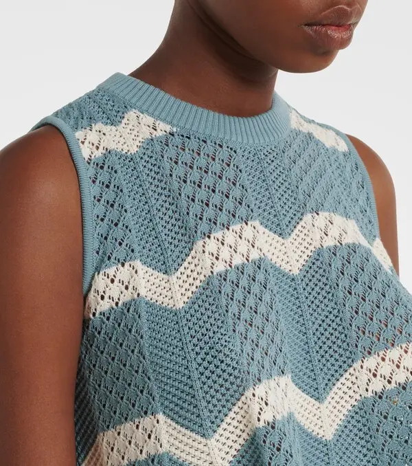 La DoubleJ Chevron Crochet Cotton Crop Top