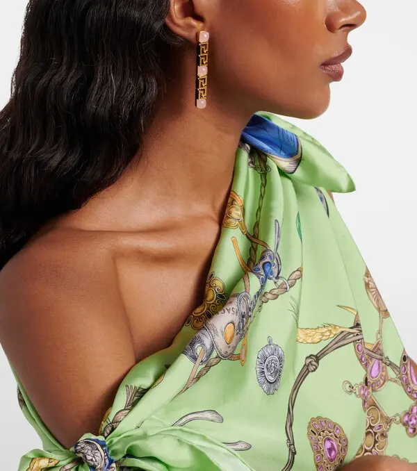 Versace Greca Drop Earrings
