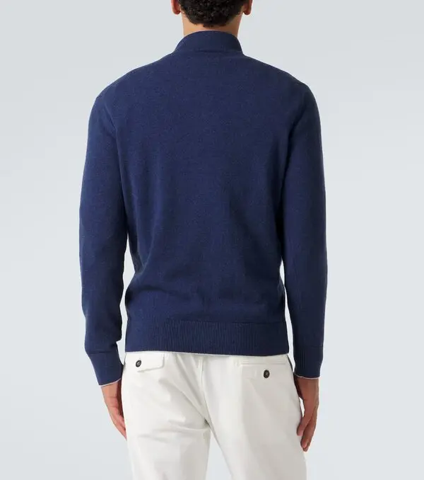Eleventy Cashmere Half-zip Sweater - Blue