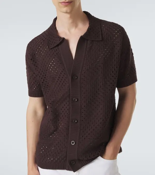 Frescobol Carioca Pinto Crochet Cotton Shirt
