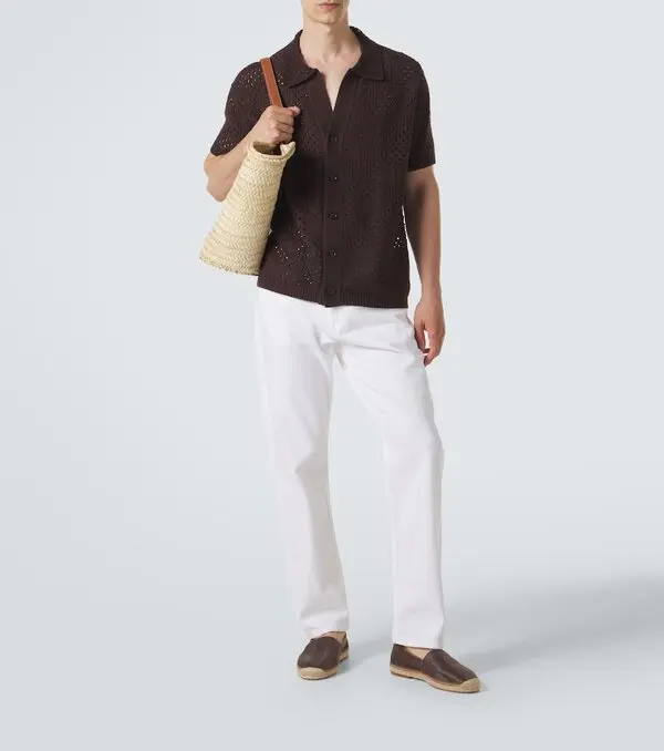 Frescobol Carioca Pinto Crochet Cotton Shirt