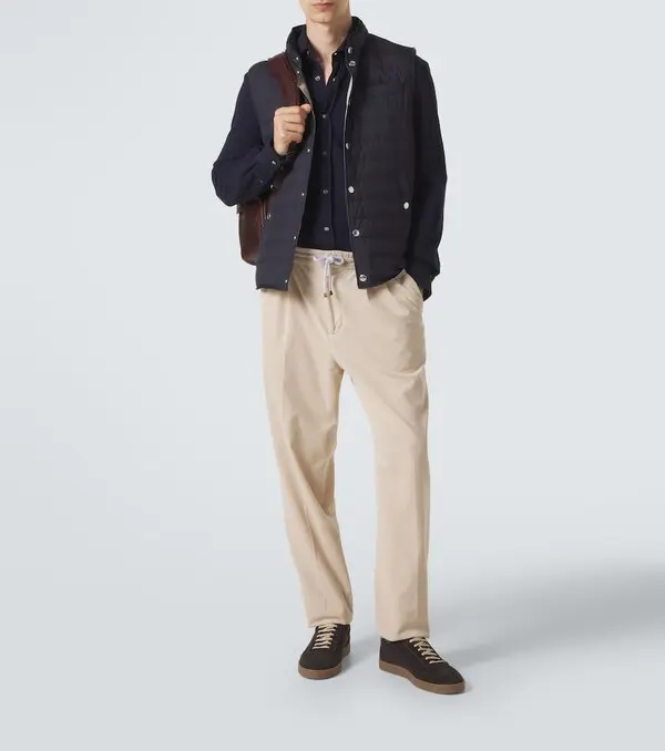 Brunello Cucinelli Cotton Corduroy Tapered Pants - Beige