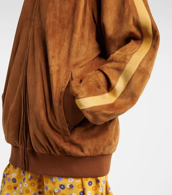 Miu Miu Oversized Suede Zip-up Jacket