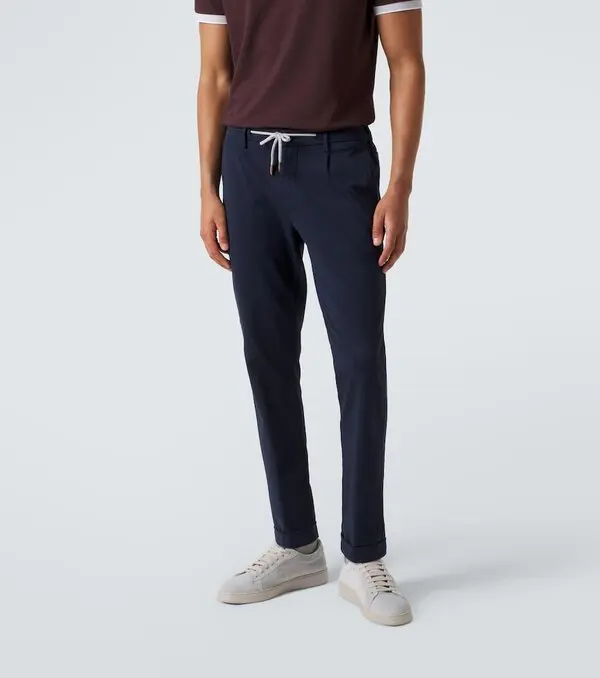 Eleventy Cotton-blend Slim Pants