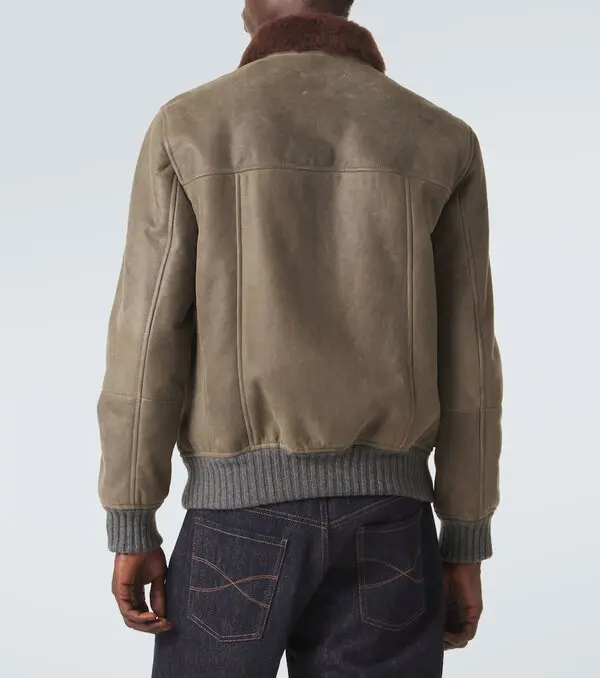 Brunello Cucinelli Shearling-lined Leather Blouson Jacket