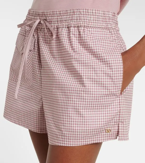 Valentino Garavani Gingham Cotton Shorts