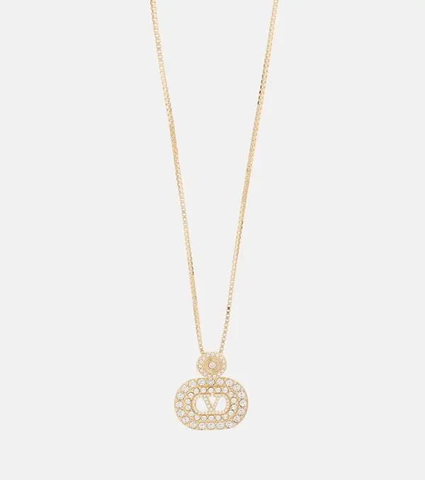 Valentino Garavani Vlogo Swarovski®-embellished Pendant Necklace - Gold