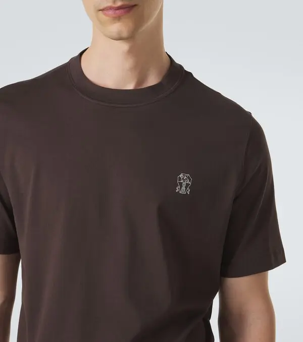Brunello Cucinelli Logo Cotton Jersey T-shirt