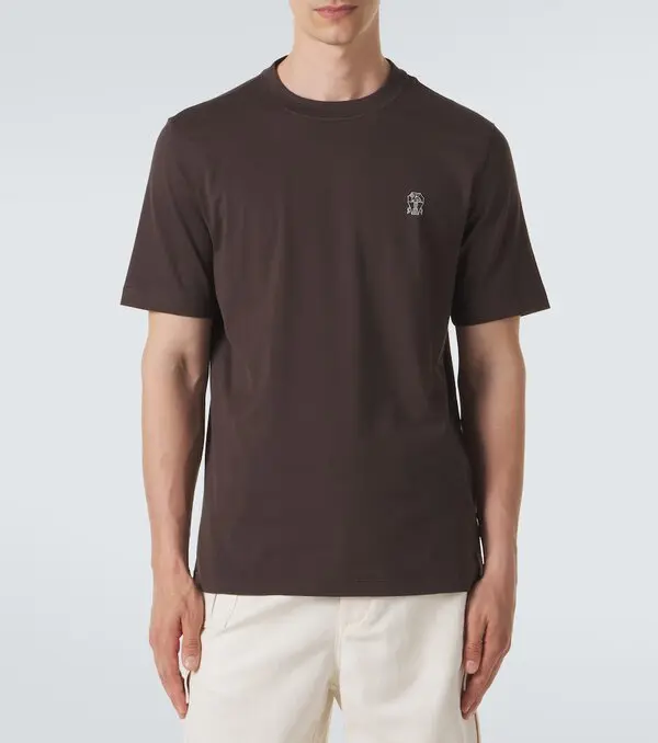 Brunello Cucinelli Logo Cotton Jersey T-shirt