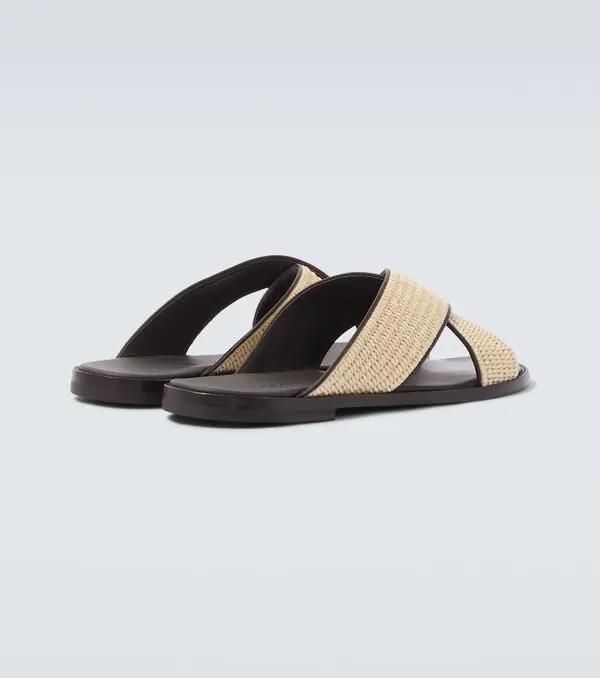 Manolo Blahnik Otawi Raffia Sandals