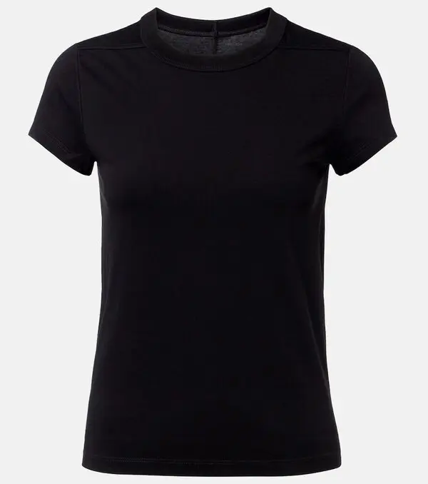 Rick Owens Cropped Level Cotton Jersey T-shirt - Black