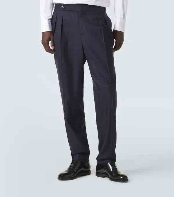 Brunello Cucinelli Wool And Silk Straight Leg Trousers