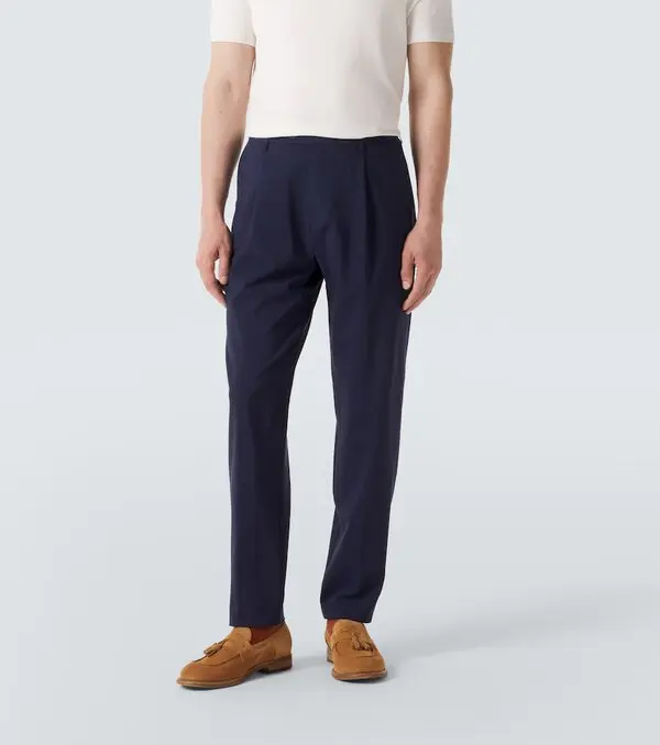 Eleventy Wool Blend Straight Leg Trousers