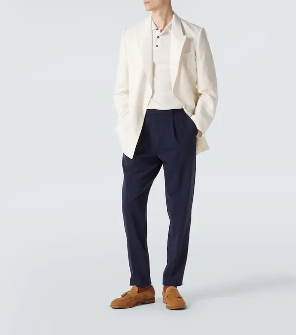 Eleventy Wool Blend Straight Leg Trousers
