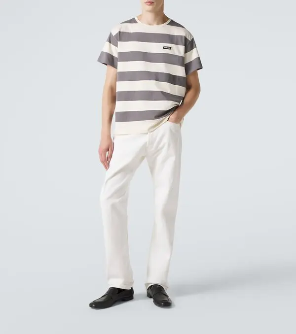 Miu Miu Striped Cotton Jersey T-shirt
