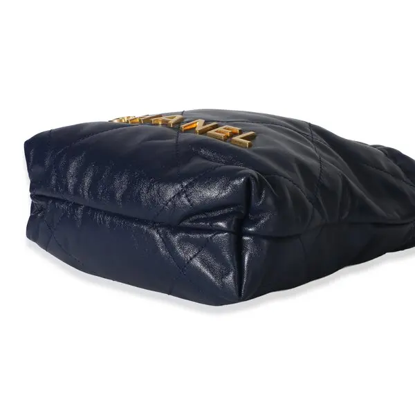 Chanel Navy Quilted Calfskin 22 Hobo Bag