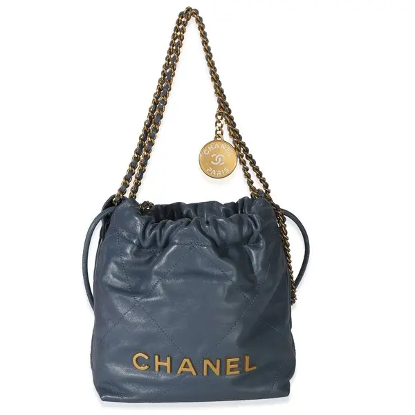 Chanel Quilted Calfskin 22 Hobo - Blue