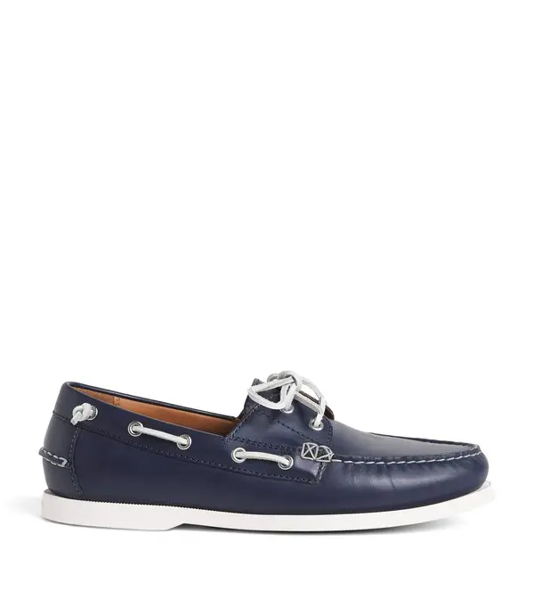 Polo Ralph Lauren Leather Merton Boat Shoes - Navy