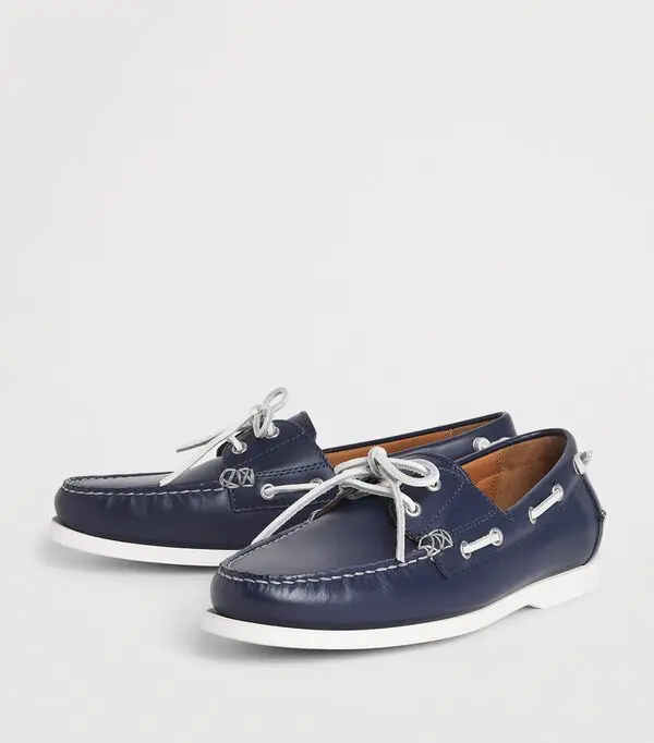 Polo Ralph Lauren Merton Leather Boat Shoes - Navy