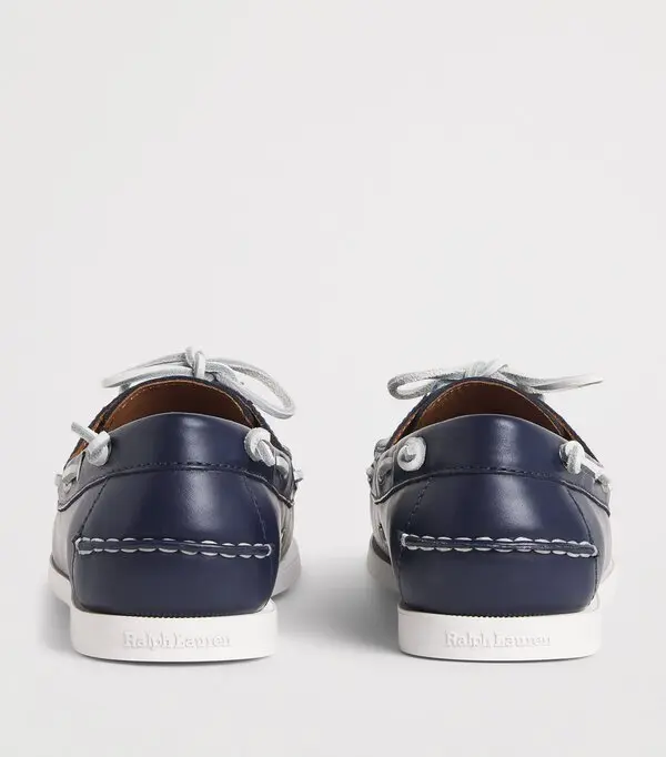 Polo Ralph Lauren Merton Leather Boat Shoes - Navy