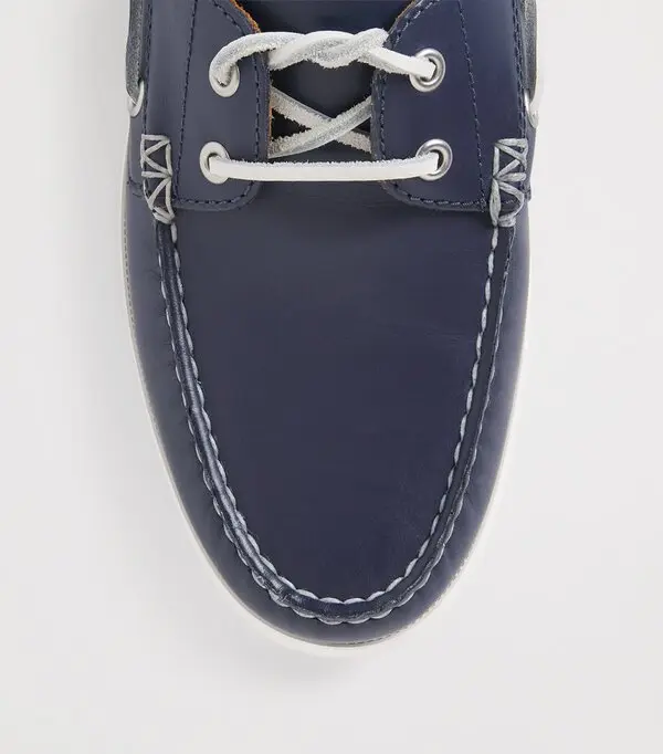 Polo Ralph Lauren Merton Leather Boat Shoes - Navy
