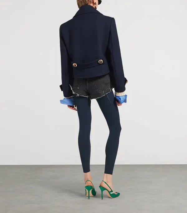 Balenciaga Wool Cropped Pea Coat